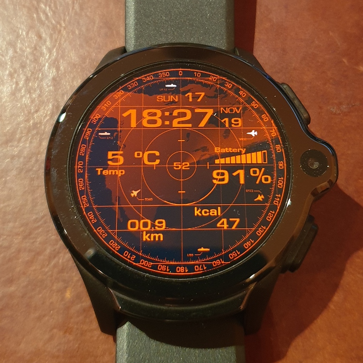 Red radar with C/F and km/miles support - Universal Launcher faces ...