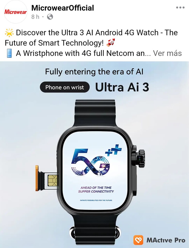 Microwear Ultra AI 3 - Microwear-tech Products - Full Android Watch