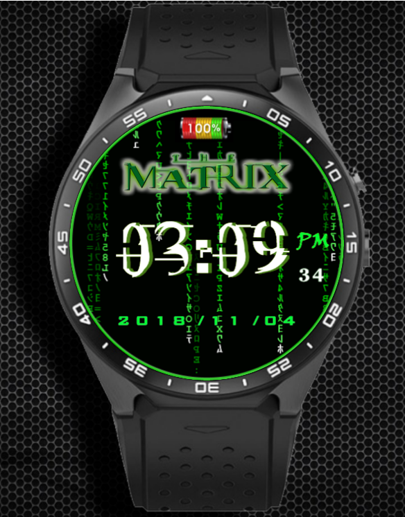 Here's my take at the falling matrix digital watch face, - Universal ...