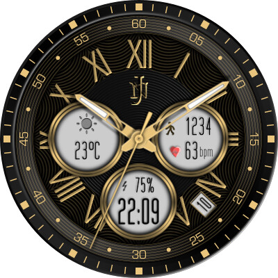 Here is my ClockSkin - JN_RomanGoldDisplay - Round Custom Faces - Full ...