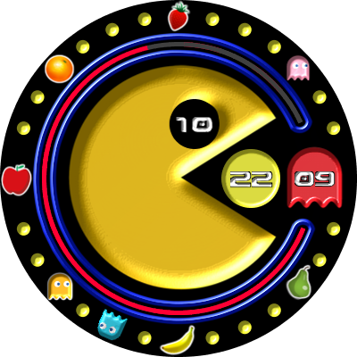 Pacman watchface - Round Custom Faces - Full Android Watch