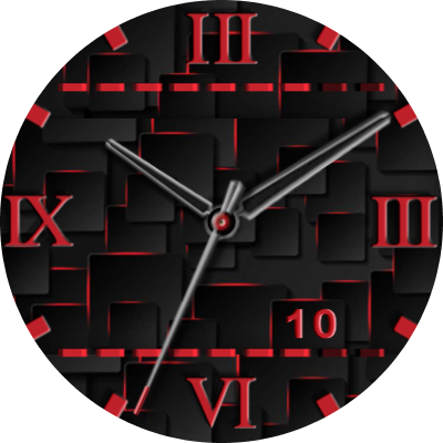 WW-Red-Black-Blocks - Round Custom Faces - Full Android Watch