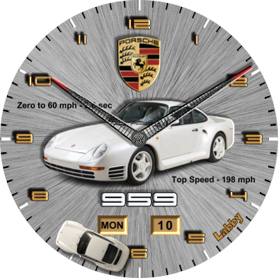 Porsche 959 watch face - Round Custom Faces - Full Android Watch