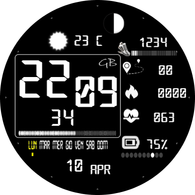 Digital dial 14 TOUCH Zone - Round Custom Faces - Full Android Watch