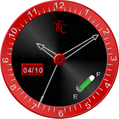 RedNblack clockskin - Round Custom Faces - Full Android Watch
