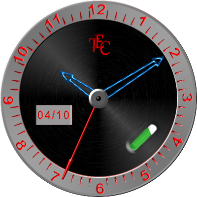 RedNblack clockskin - Round Custom Faces - Full Android Watch