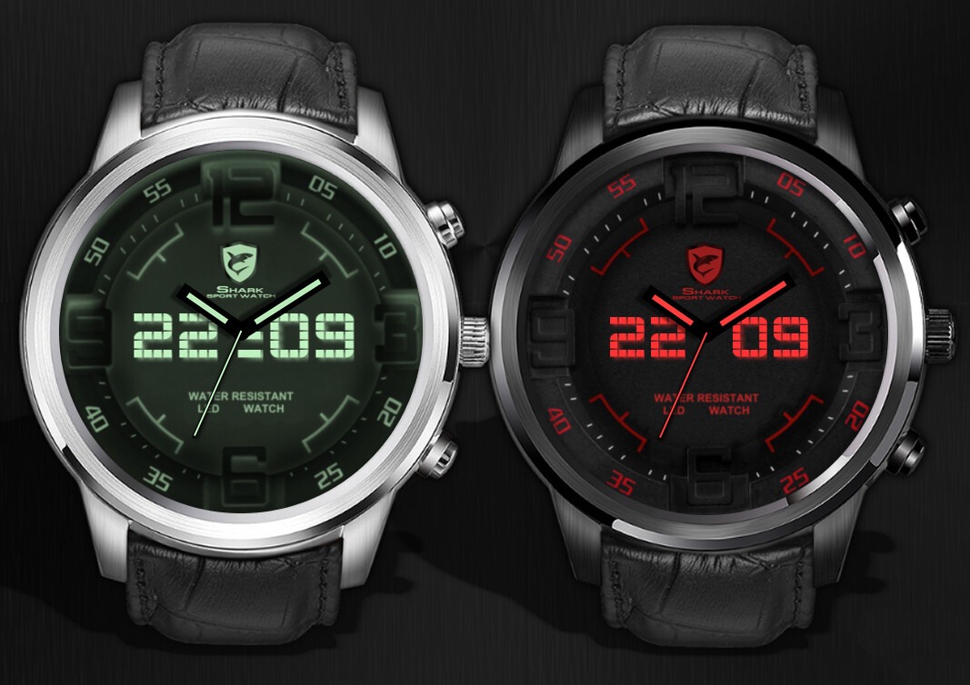 Here is my ClockSkin - Shark_Led Watch(Green & Red) - Round Custom ...