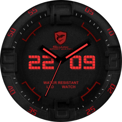 Here is my ClockSkin - Shark_Led Watch(Green & Red) - Round Custom ...